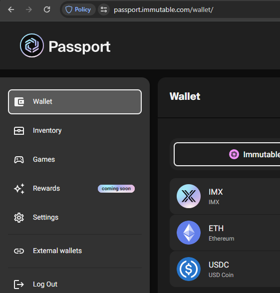 Connecting an External Wallet to Immutable Passport – Guild of Guardians